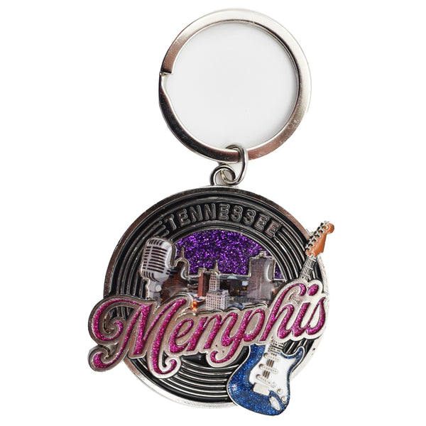 Memphis Keychain - Record w/ Glitter - Feelin’ Memphis LLC