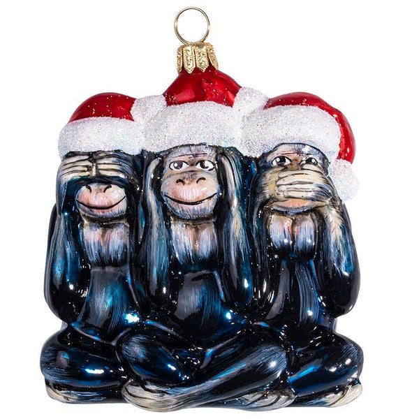 Capuchin Monkeys See No Evil, Hear No Evil Holiday Ornament - Feelin ...